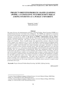 Project-oriented problem-based learning (POPBL): an initiative to enrich soft skills among ...